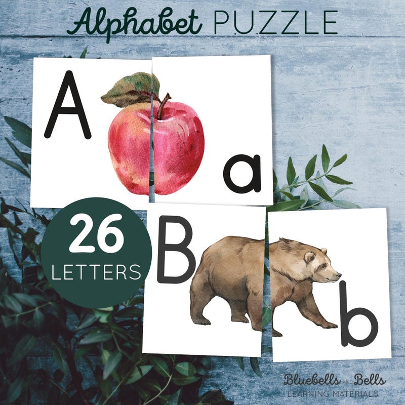 Alphabet Animal Puzzle - Etsy