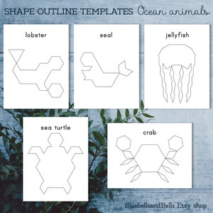 Ocean Animals Pattern Blocks Templates. Preschool and Kindergarten ...