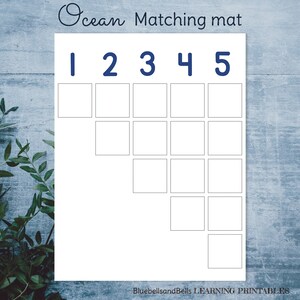 Ocean Toddler Puzzle Number Chart 1-5. Montessori Math Printable. - Etsy