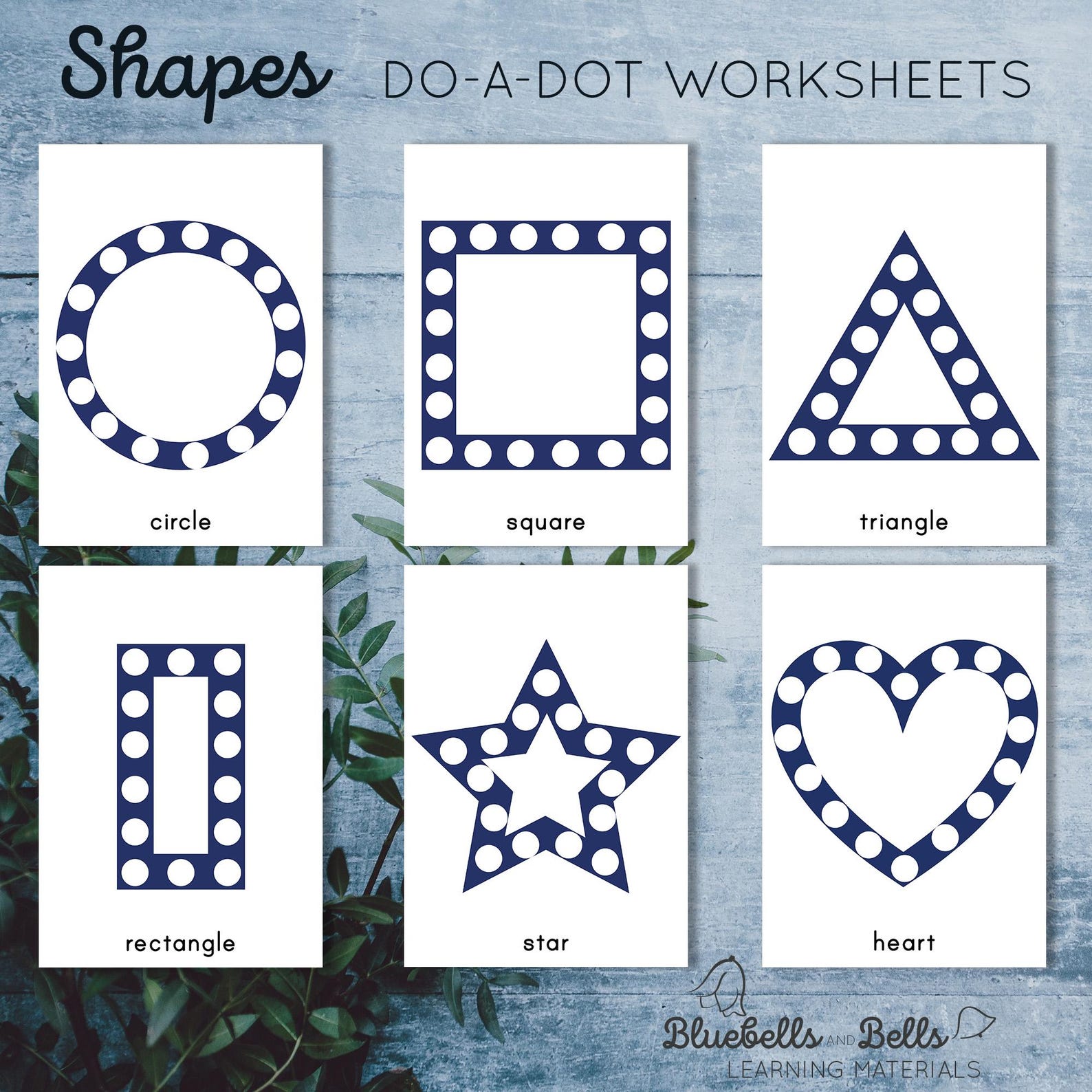 Shapes Preschool Printable Worksheets. Montessori Do a Dot Toddler ...