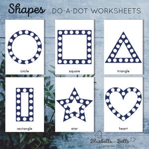 Shapes Preschool Printable Worksheets. Montessori Do a Dot Toddler ...
