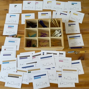 Montessori Beads Addition Printable. Kindergarten Number Bonds Activity ...