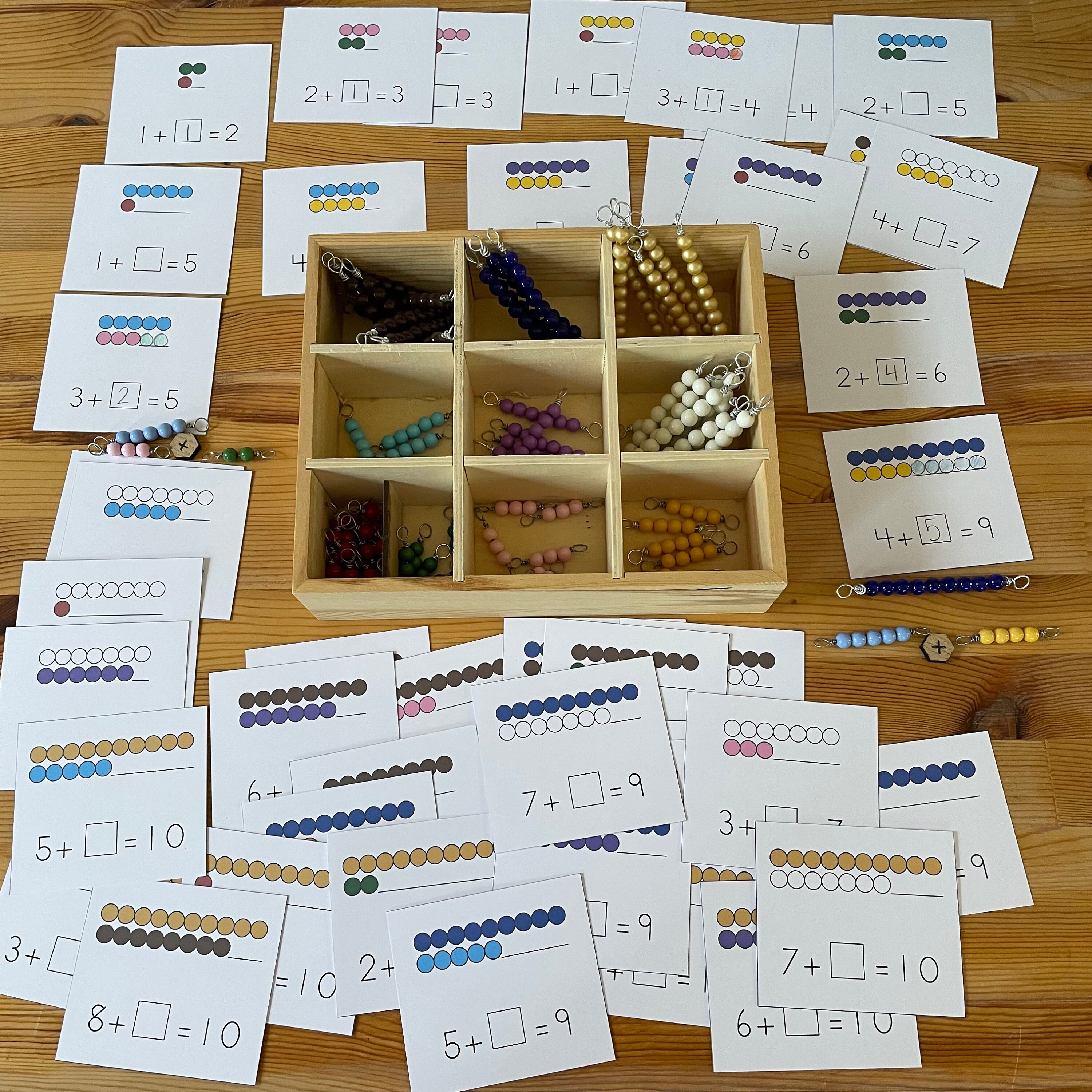 Montessori Beads Addition Printable. Kindergarten Number Bonds Activity ...