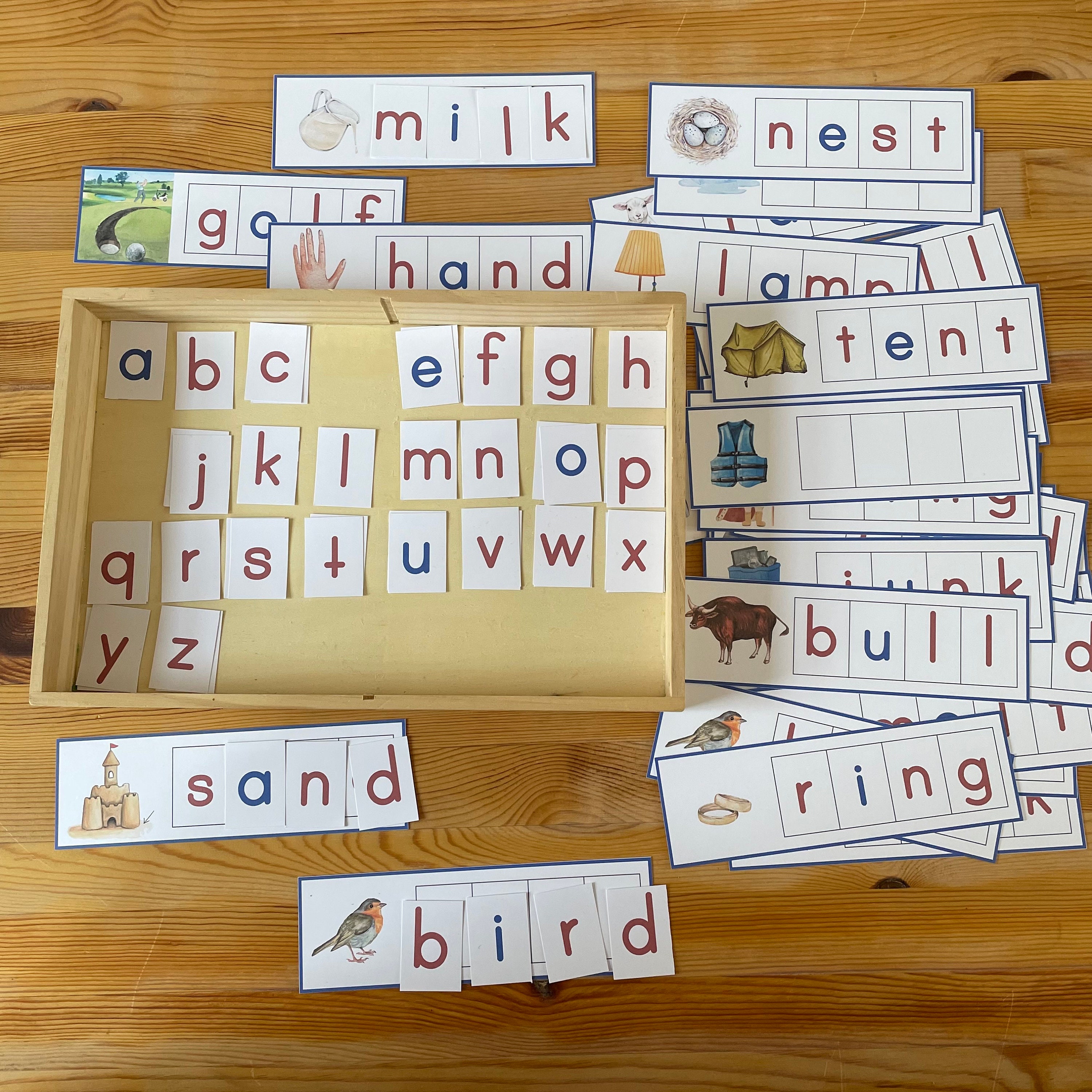 Montessori Moveable Alphabet Printable CVCC Words Cards for Letter ...