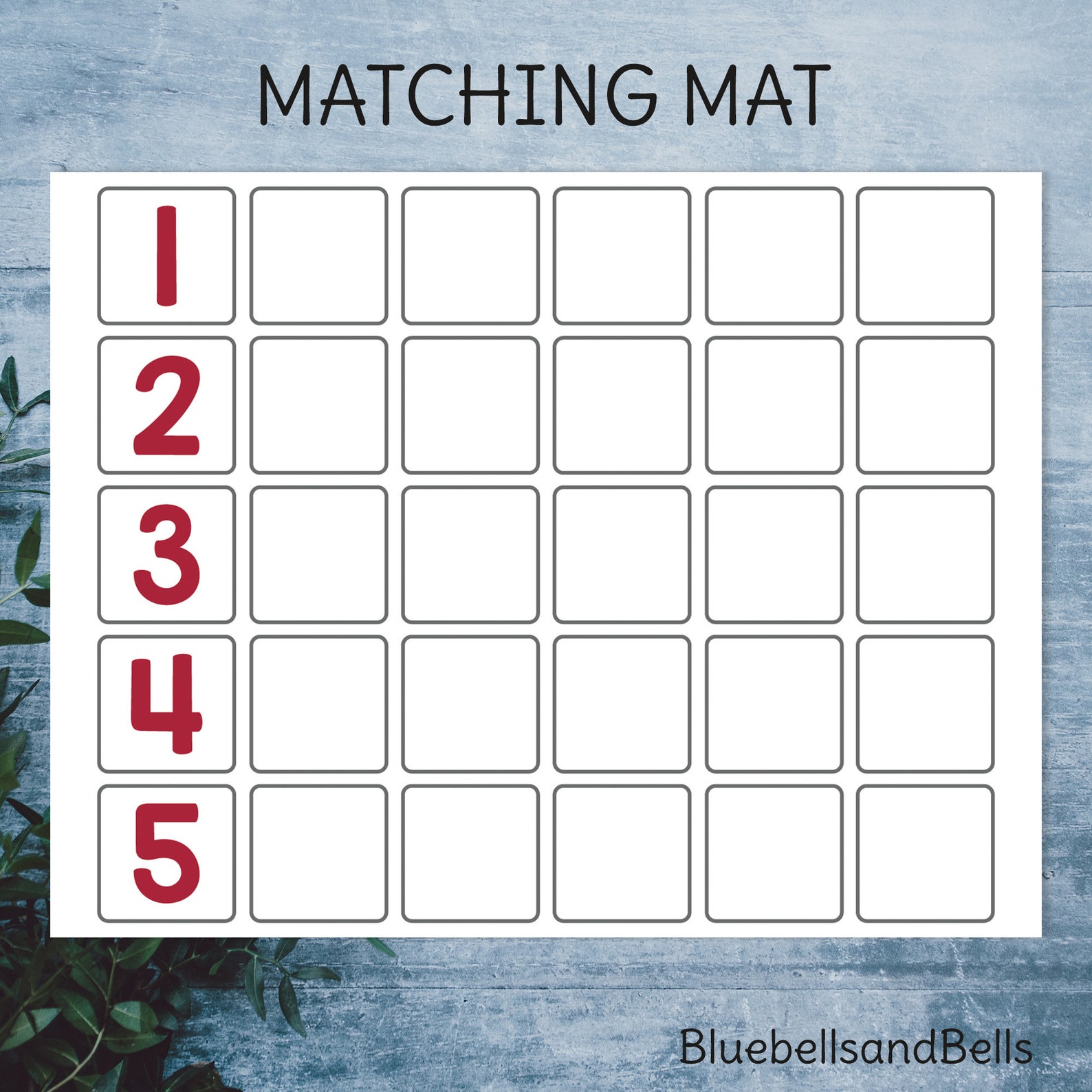 Number Chart 1-5 Toddler. Printable Number Representation - Etsy