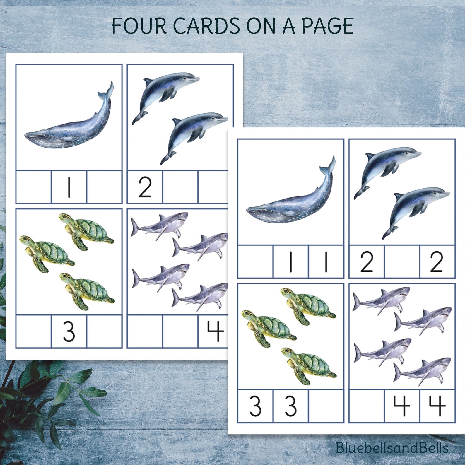 Special Education Errorless Count and Clip Cards 1-10 Ocean. - Etsy