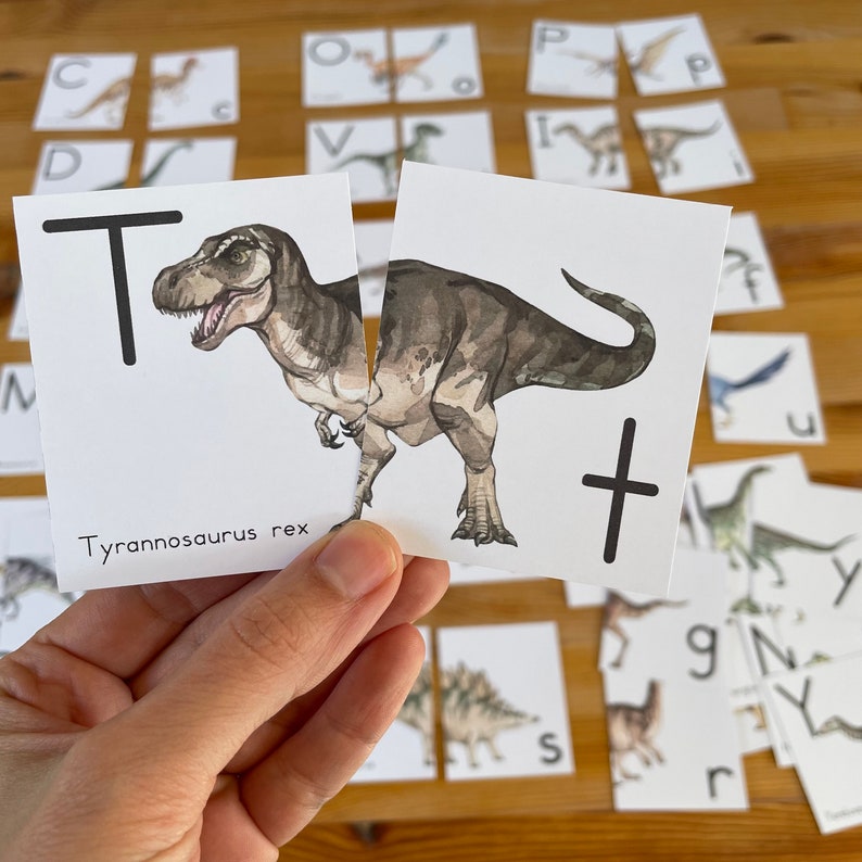 Dinosaur Puzzle Alphabet. Toddler Printable Letter Busy Book. - Etsy