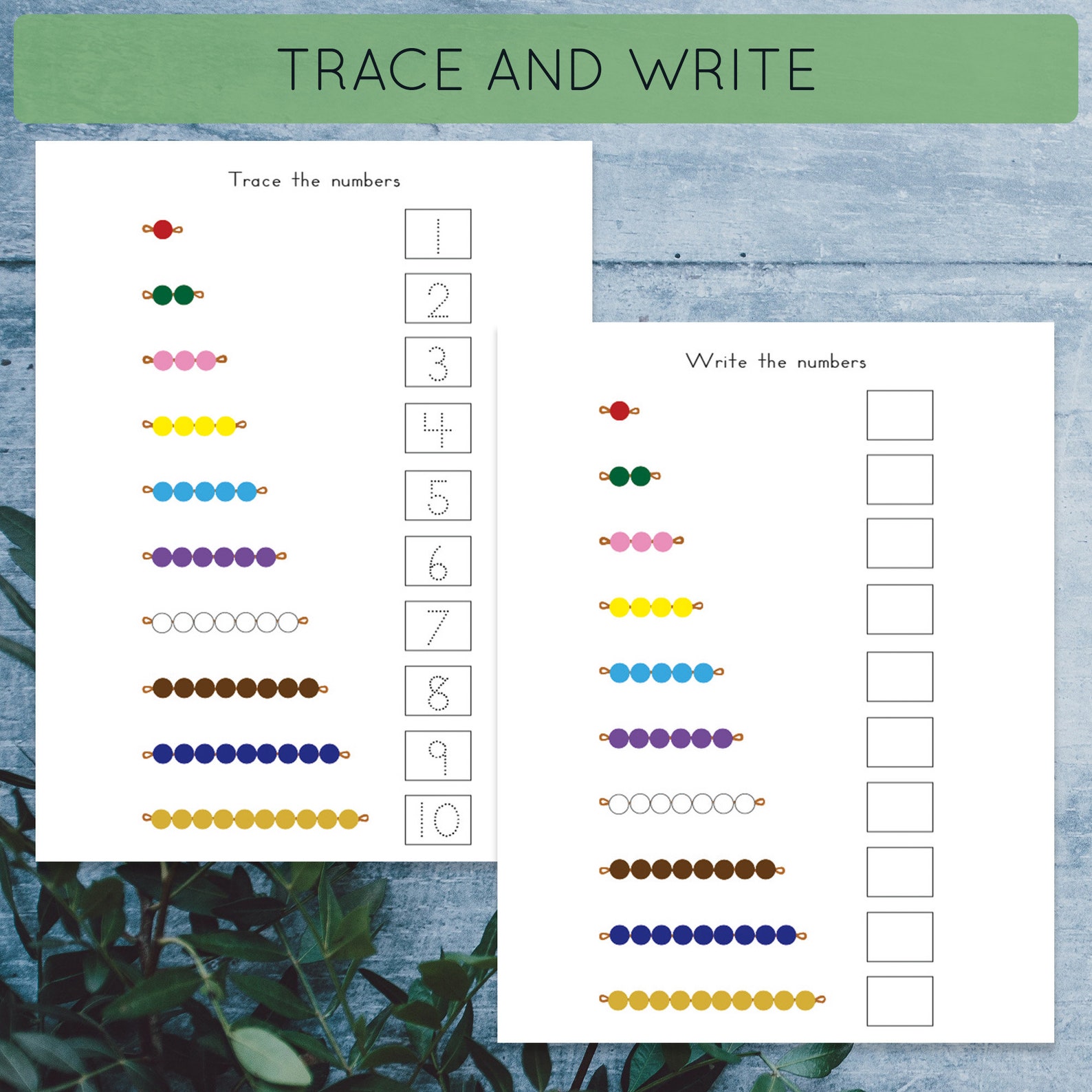 Montessori Colored Bead Stair Printables. Preschool Math Activities ...