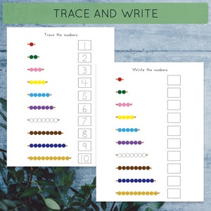 Montessori Colored Bead Stair Printables. Preschool Math Activities ...