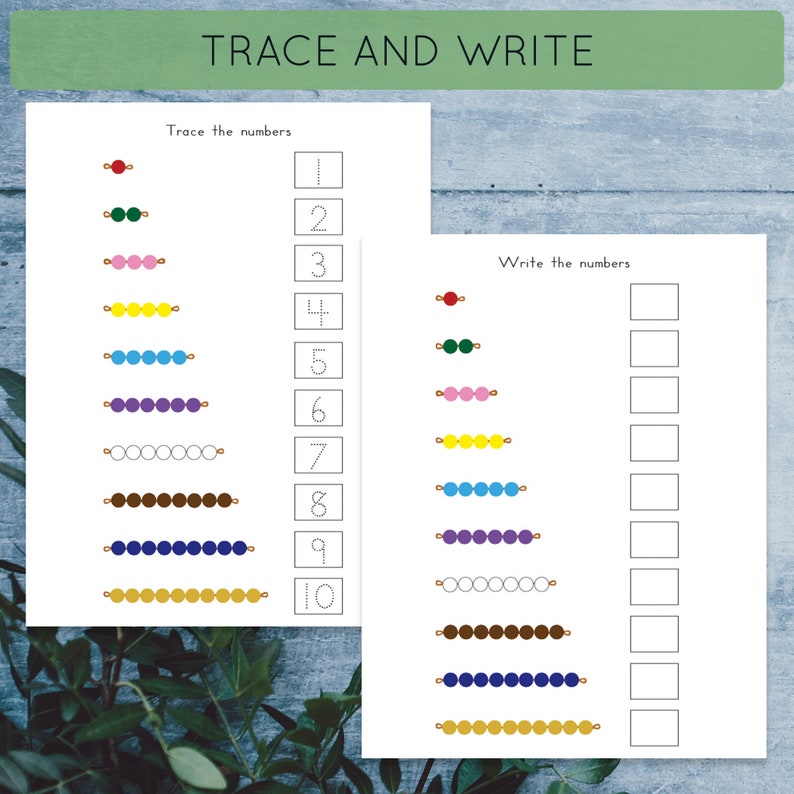 Montessori Colored Bead Stair Printables. Preschool Math - Etsy