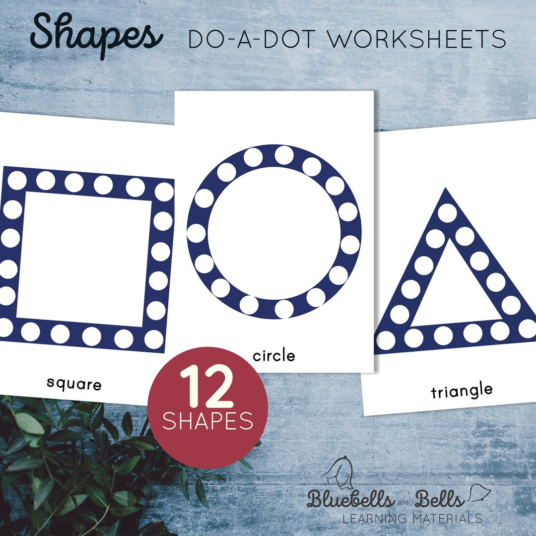 Shapes Preschool Printable Worksheets. Montessori Do a Dot Toddler ...