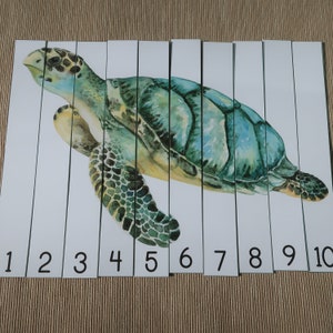 Animal Puzzles 1-10 Number Sequence. Kids Printable Counting Game. - Etsy