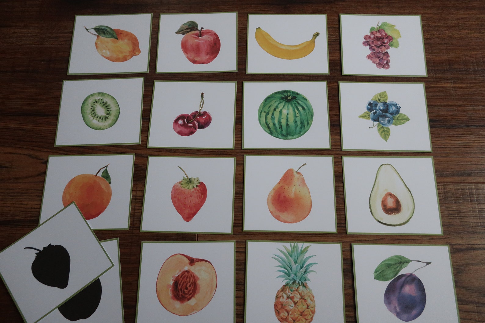 Fruit Shadow Matching Cards. Montessori Preschool Printable. Toddler ...