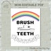 Brush Your Teeth Poster. Dental Health Printable. Kids Hygiene Poster ...