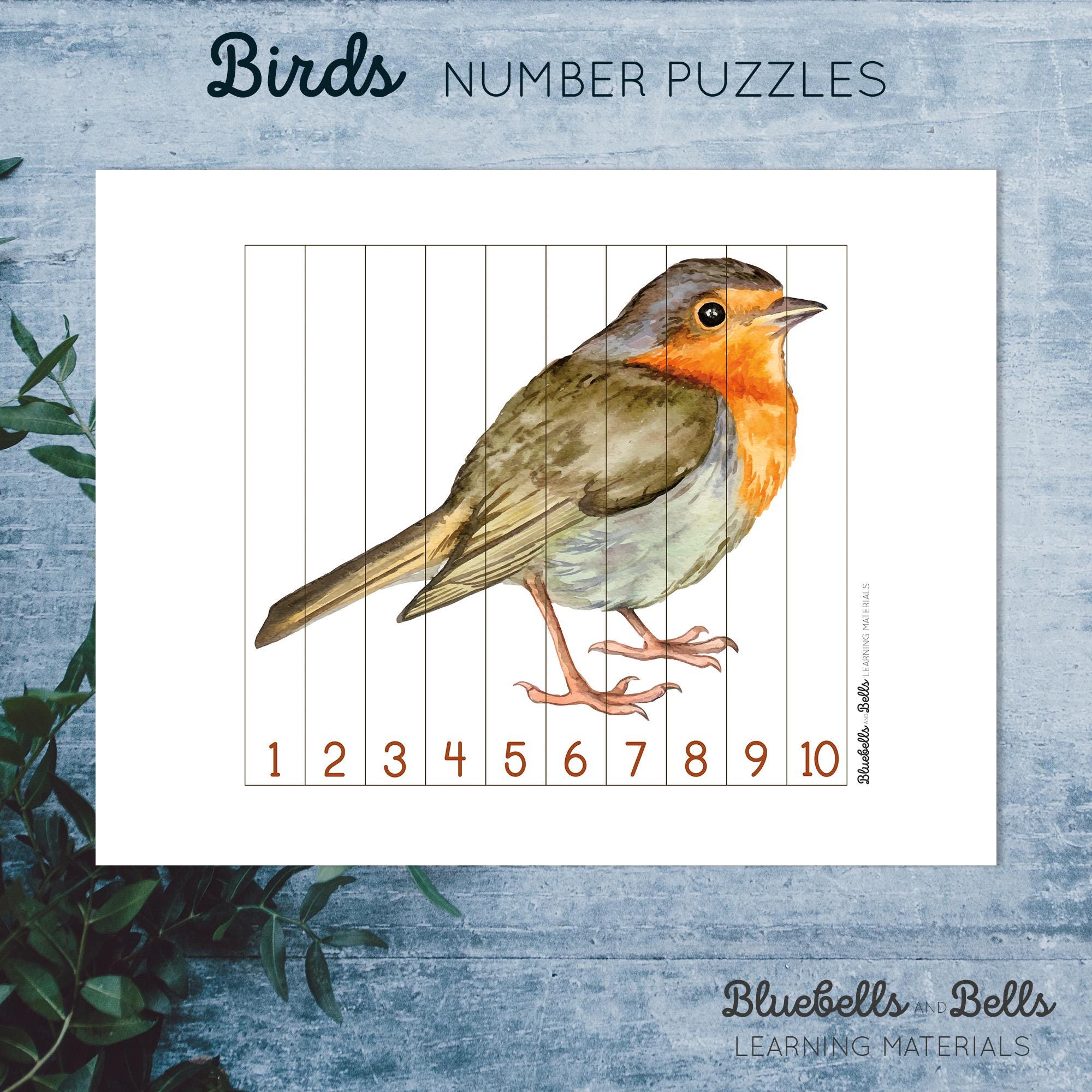 Bird Preschool Printable Number Sequence Puzzles 1-10. Montessori ...