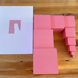 Pink Tower Printable Patterns, Matching Cards and Chart. Montessori ...
