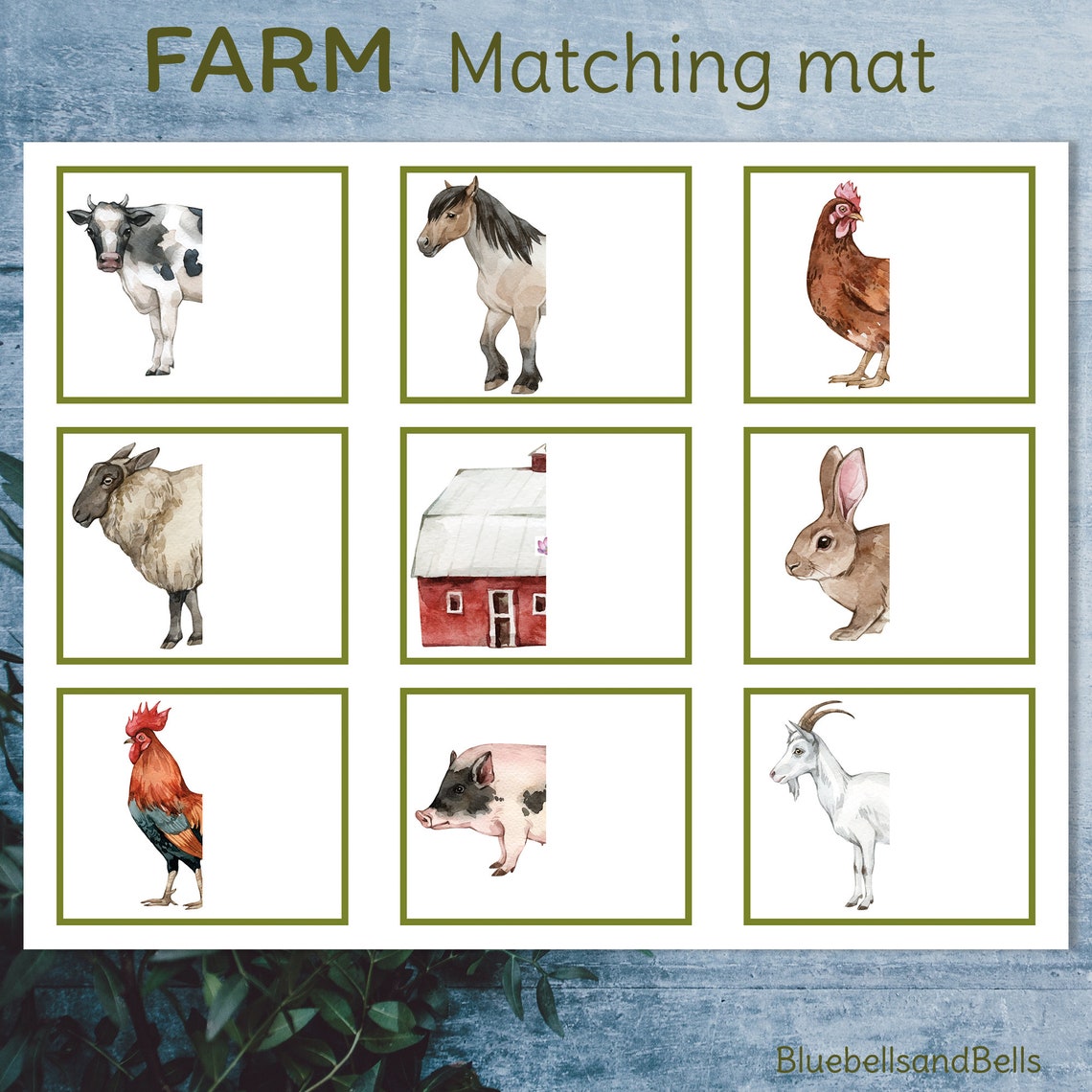 Farm Puzzle Printable. Animal Halves Matching Activity for - Etsy