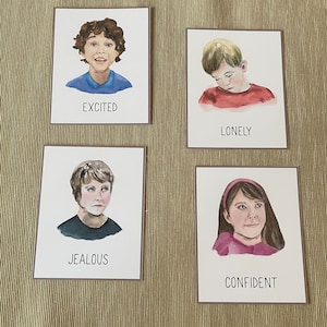 Feelings Cards Printable. Emotions Kids Flash Cards. - Etsy