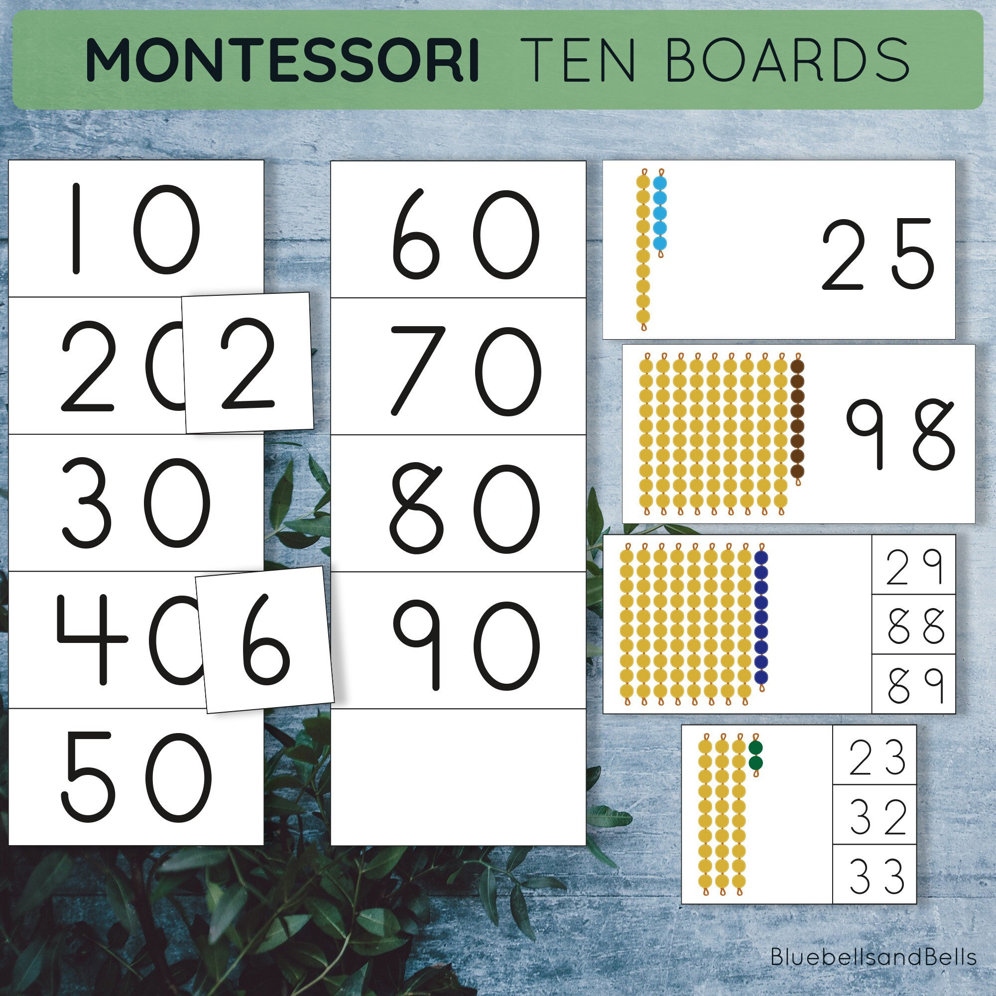 Montessori Printable Ten Boards Cards and Worksheets. - Etsy Australia