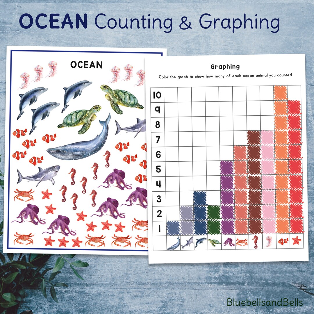 Montessori Ocean Printable Graphing Preschool Activity. Kindergarten ...