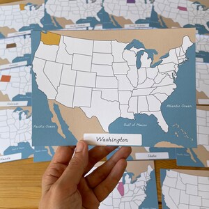 United States Montessori Maps and Cards. - Etsy