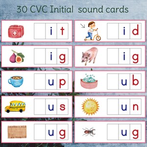 Montessori Printable Moveable Alphabet. CVC Word Phonics Matching Cards ...