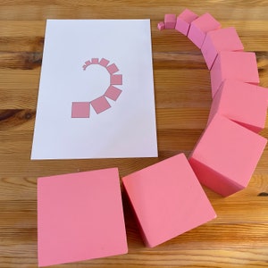 Pink Tower Printable Patterns, Matching Cards and Chart. Montessori ...
