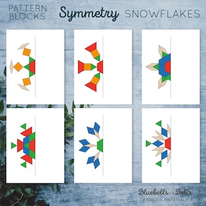 Snowflake Pattern Blocks Symmetry. Winter Preschool and Kindergarten ...
