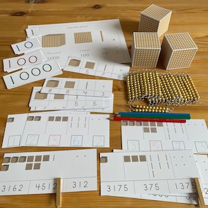 Montessori Golden Beads Printable Number Cards, Task Cards, Control ...