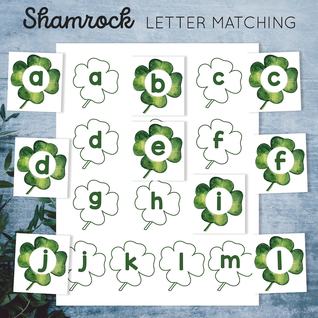 St. Patrick's Day Preschool Printable Letter Matching Activity. Toddler ...