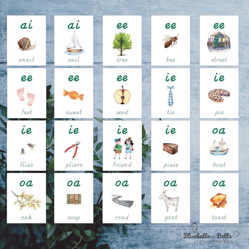 Digraph Cards Printable. - Etsy