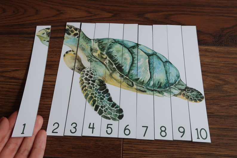 Ocean Animal Preschool Printable Number Sequence Puzzle 1-10. | Etsy