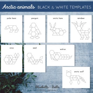 Arctic Animals Pattern Blocks Templates. Antarctic Animals Shape ...