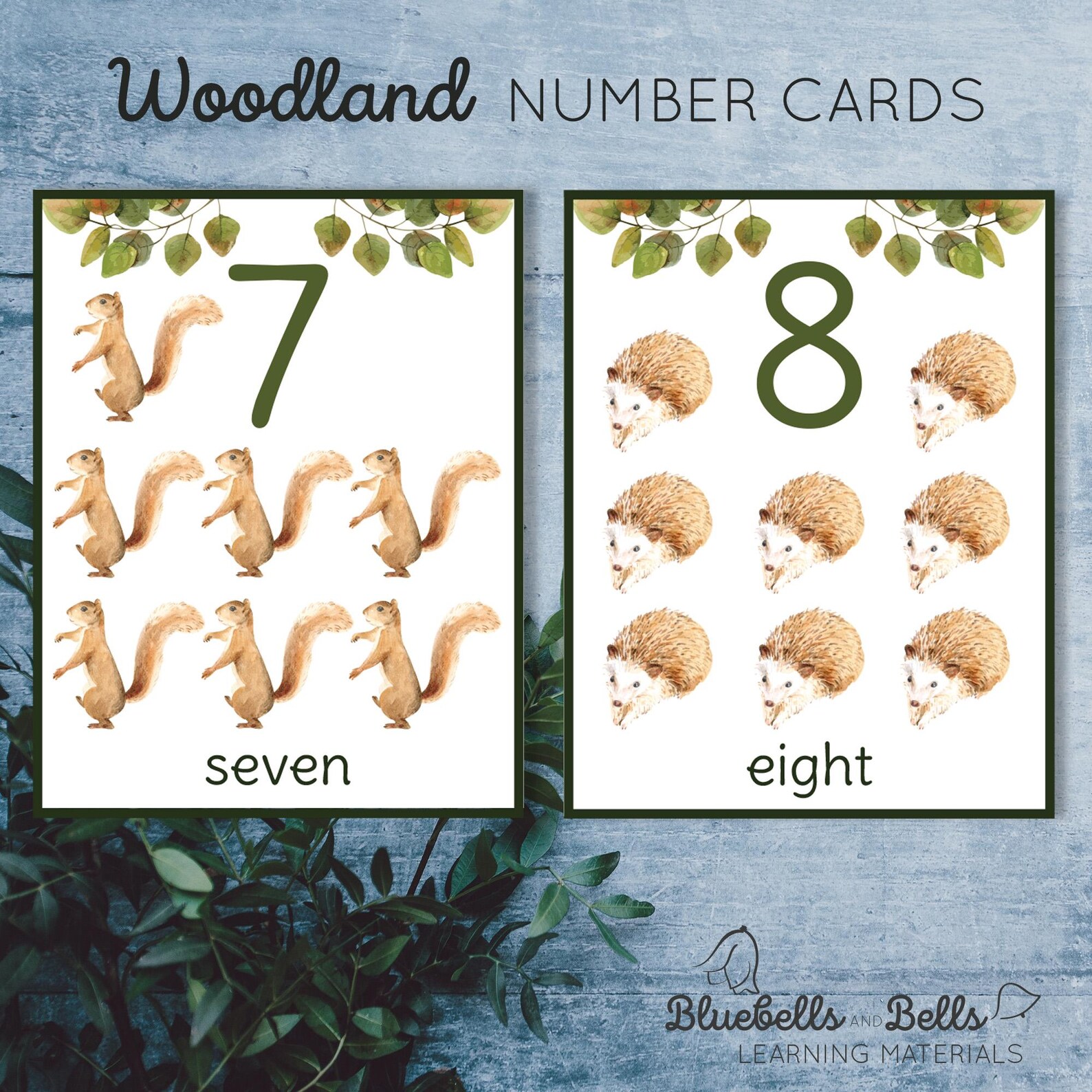 Woodland Animals Number Flashcards 1-10. Nature Counting Cards 1-10 ...