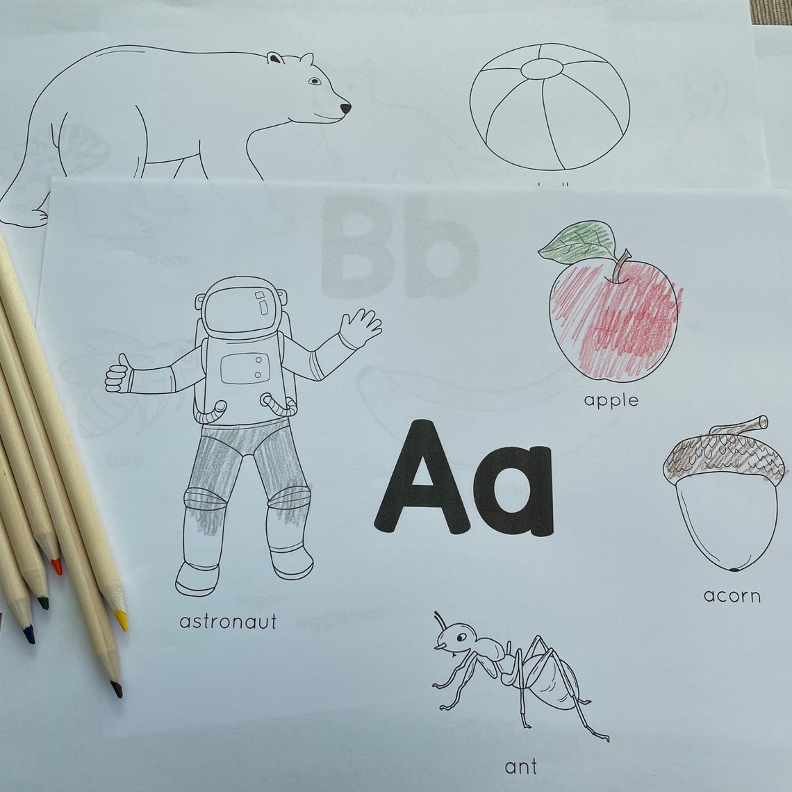Alphabet Coloring Pages. Phonics Printable Worksheets. - Etsy