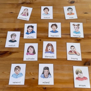 Gefühle Lernkarten. Emotionen Druckbare Bildkarten. - Etsy