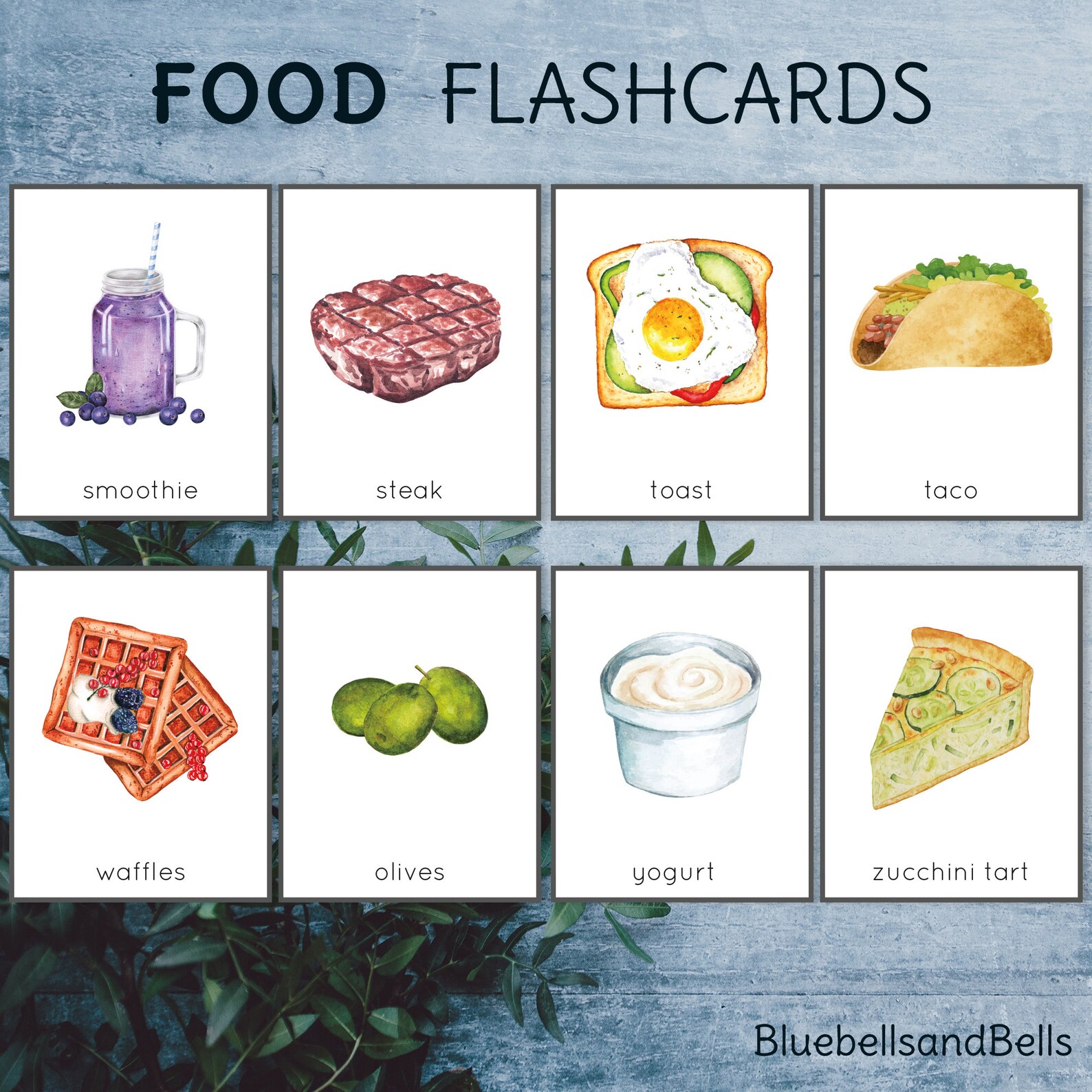 Food Flash Cards Printable. Vocabulary Preschool and - Etsy