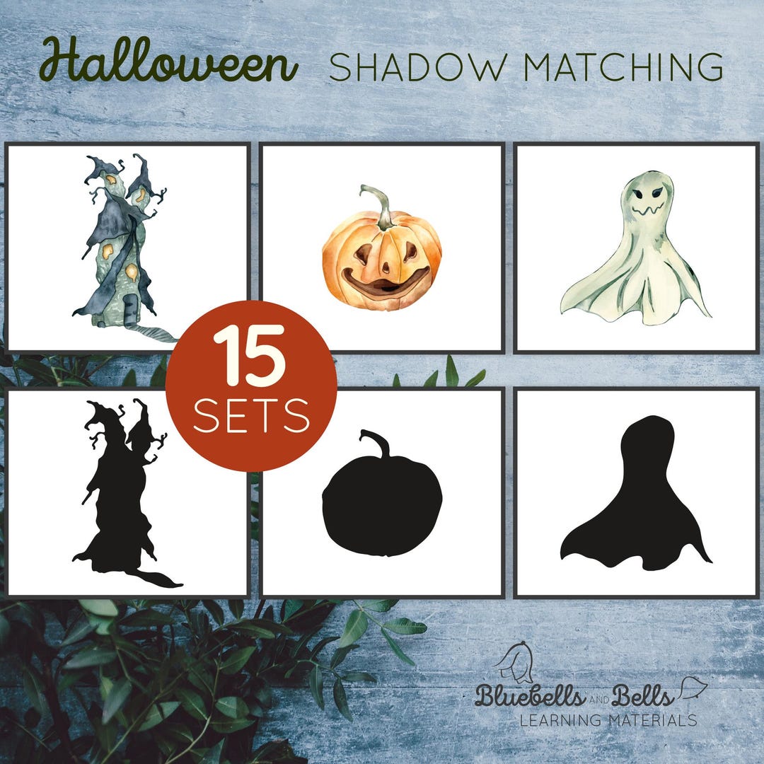 Halloween Toddler and Preschool Printable Shadow Matching Cards ...