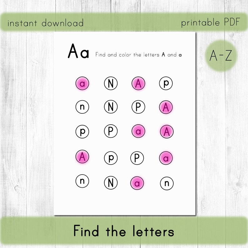Letter recognition. Preschool alphabet printable. Find the | Etsy