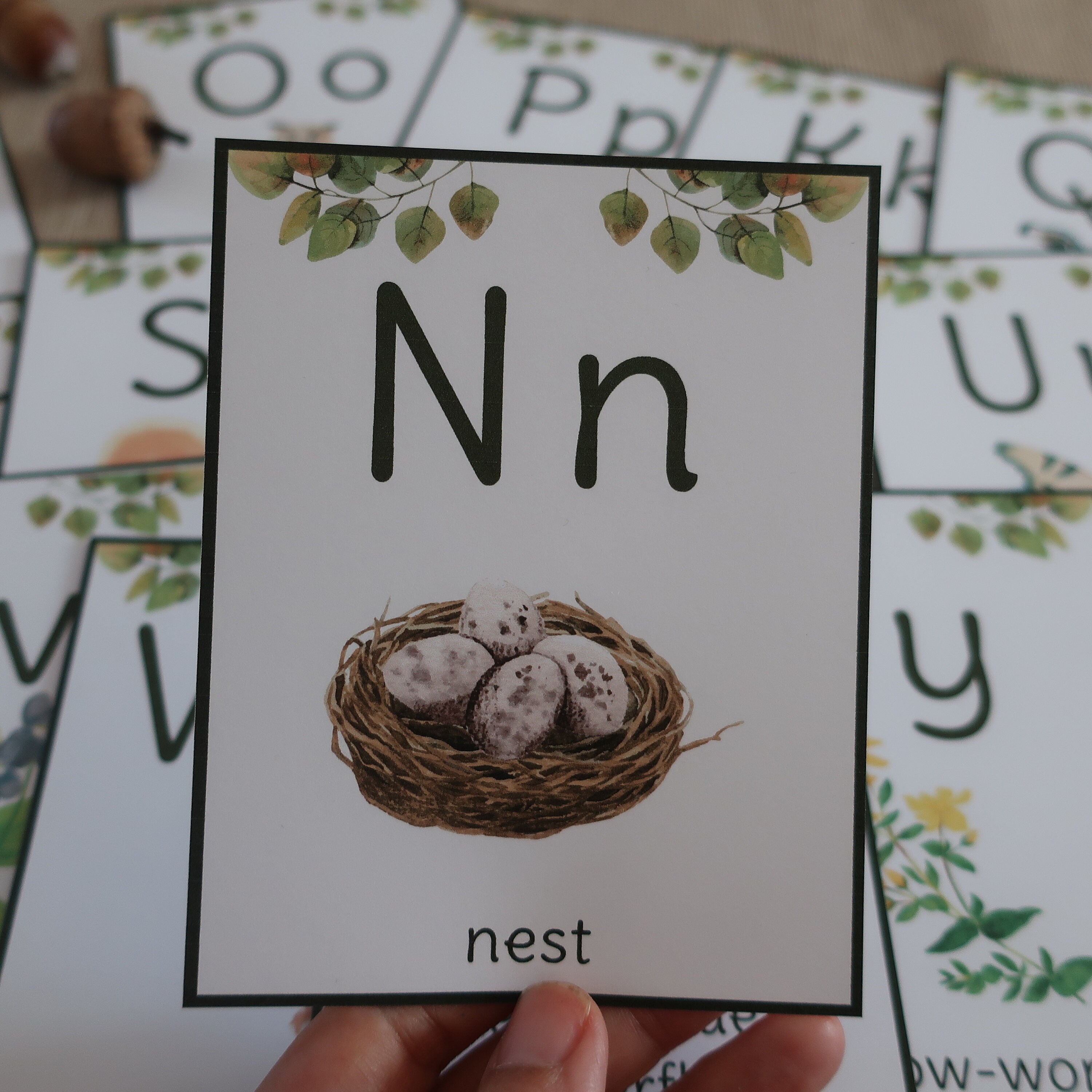 Woodland Alphabet Flashcards. Watercolor Letter Cards. Kids - Etsy