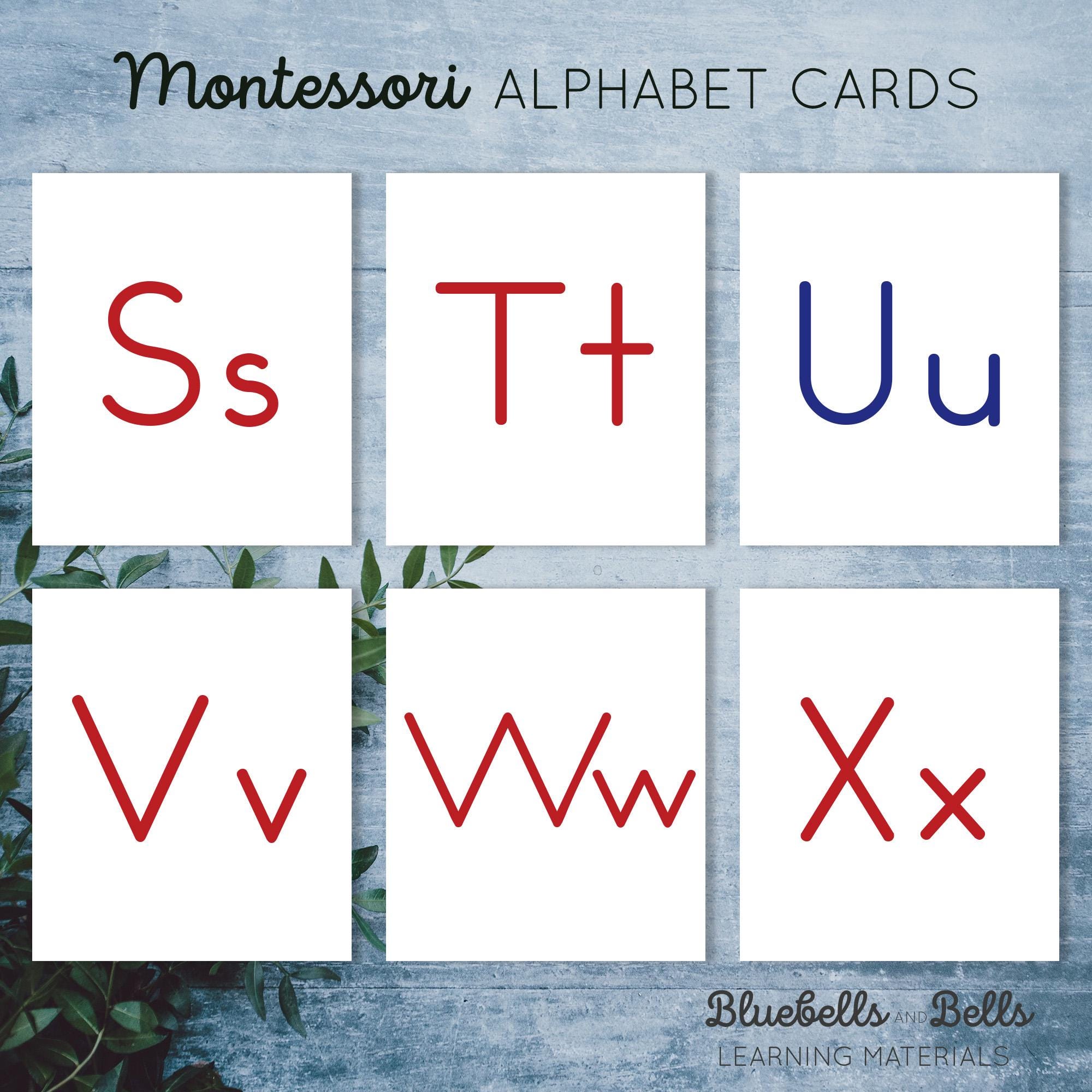 Montessori Alphabet Cards Printable. Letter Flash Cards Digital ...