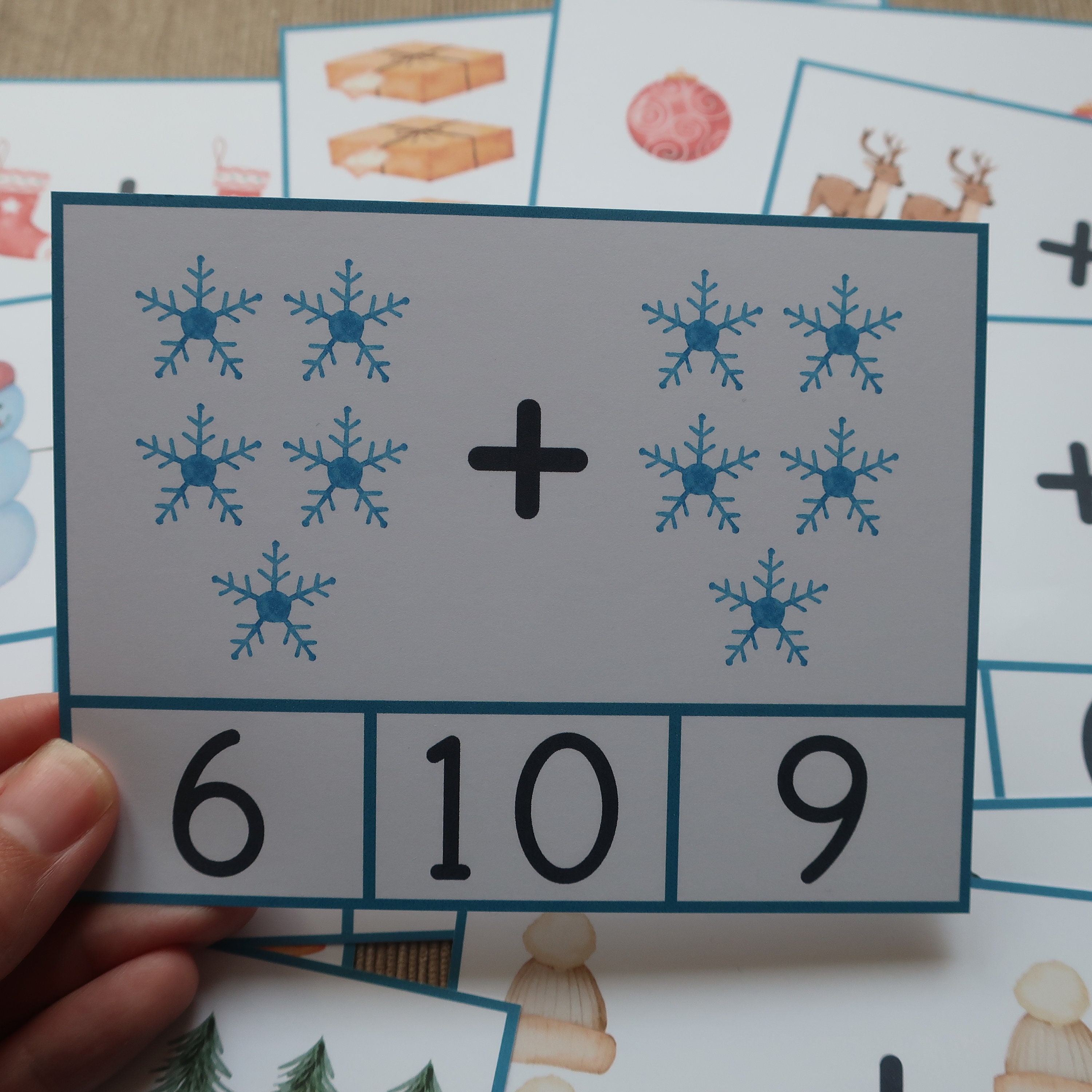 Montessori Winter Printable Addition Clip Cards. Preschool and - Etsy