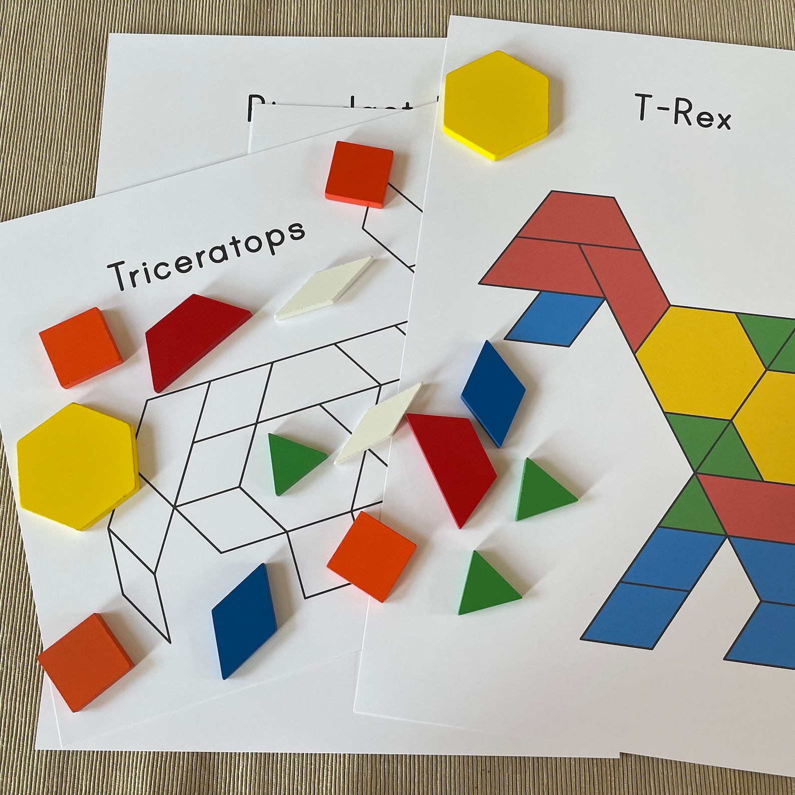 Dinosaur Pattern Blocks Printable Templates. Preschool and Kindergarten ...
