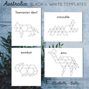 Australia Animals Pattern Blocks Templates. Preschool and Kindergarten ...