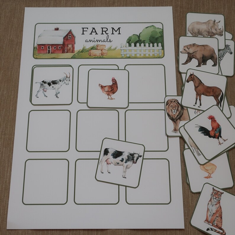 Animal Sorting Activity Farm and Wild. Montessori Toddler and - Etsy