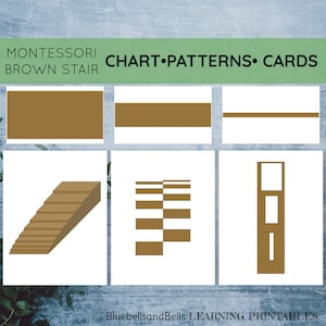 Montessori Brown Stair Extension Printable Patterns, Matching Cards and ...