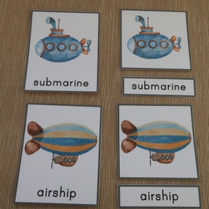 Vehicles Montessori Printable 3 Part Cards. Toddler Transportation ...