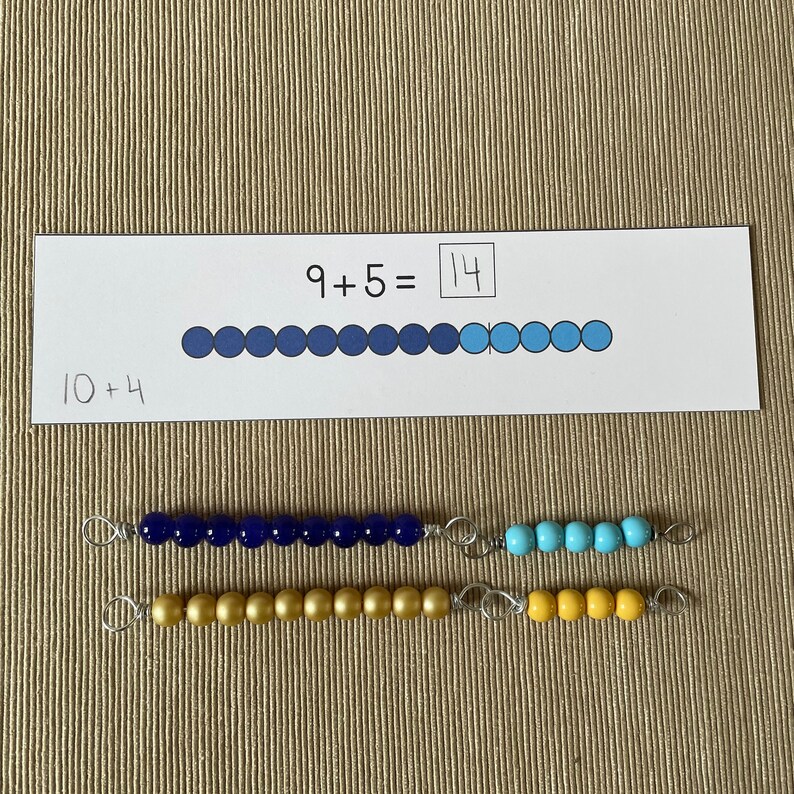 Montessori Beads Addition 10 -20. Addition With Carry Printable Cards ...