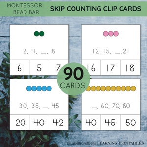 Montessori Bead Bar Skip Counting Clip Cards. Multiplication ...