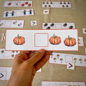 Preschool Fall Printable Comparing Numbers. More Than, Less Than, Equal ...